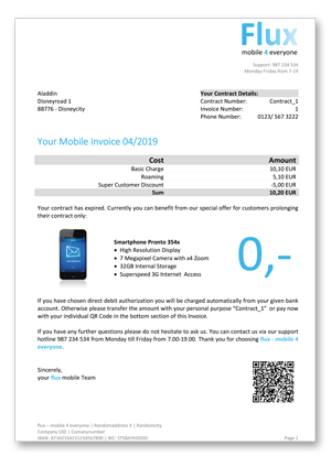 Automate Mobile Invoices | dox42 Sample Template